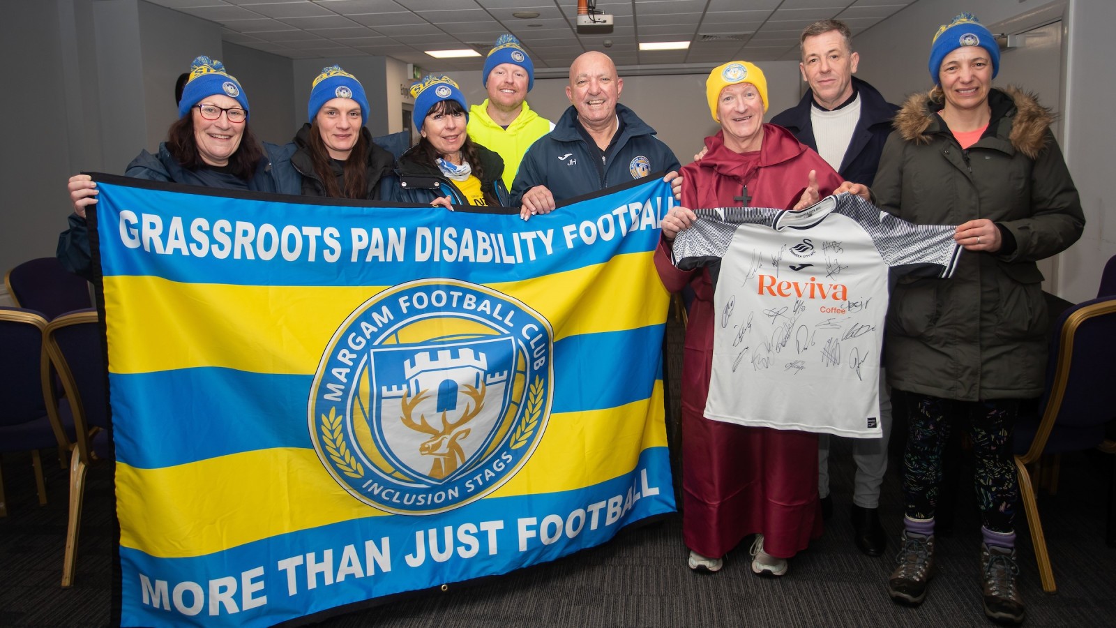 Margam Stags complete 41-mile walk in aid of inclusion football | Swansea