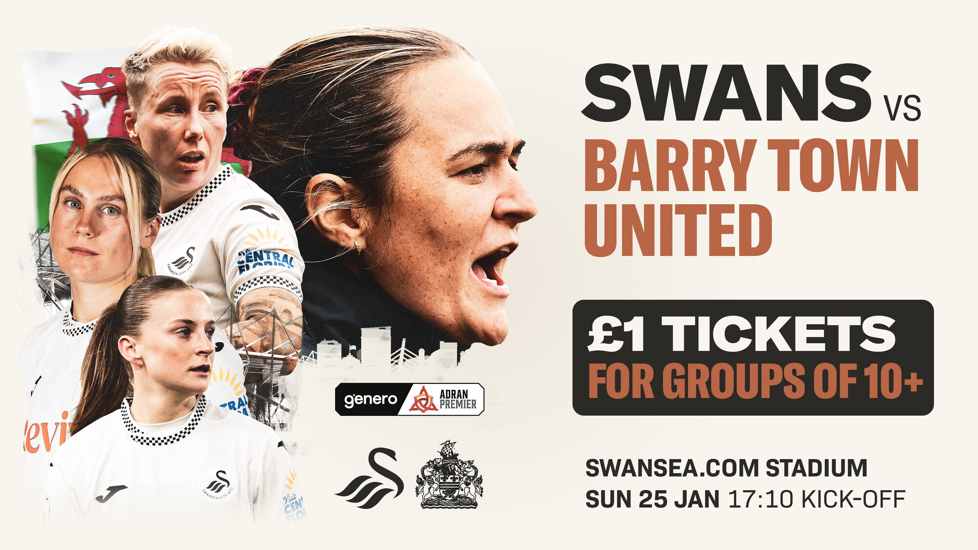 Support the Swans Women at Swansea.com Stadium for just £1 | Swansea